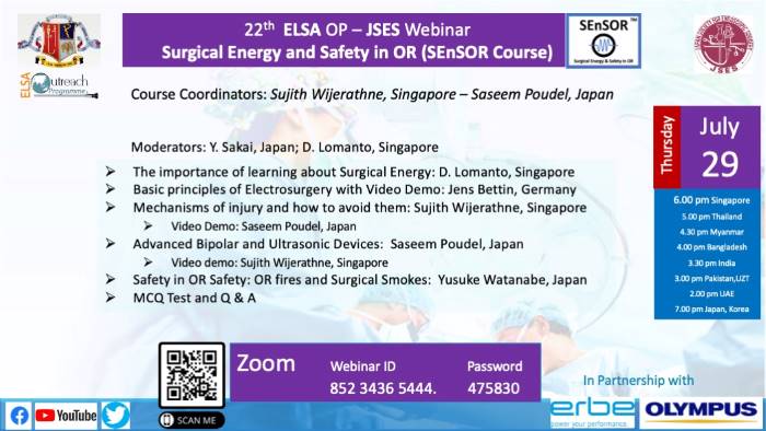 第1回 ELSA – JSES 合同Webinar｜一般社団法人 日本内視鏡外科学会
